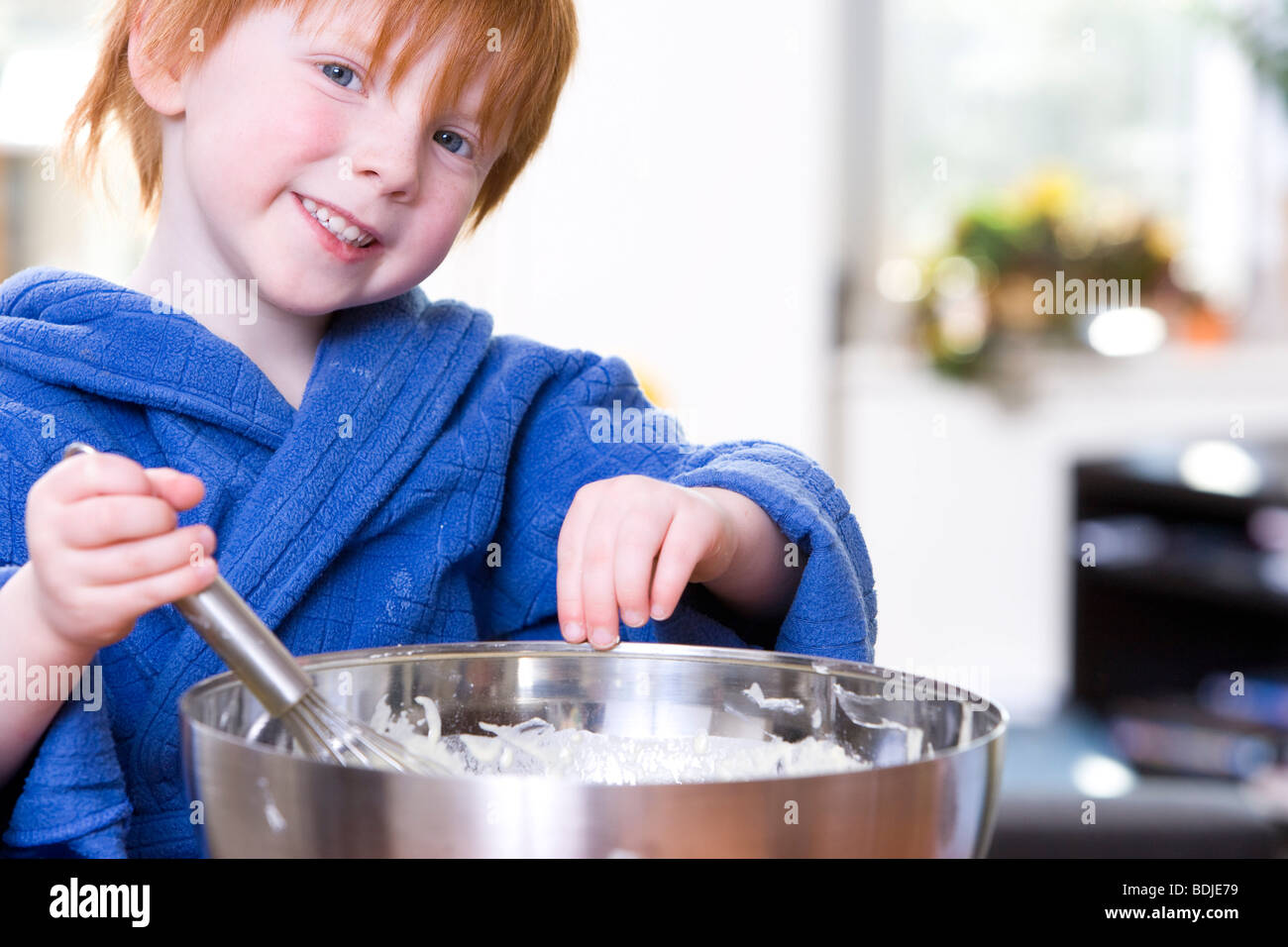 Little Boy Baking Stock Photo - Alamy