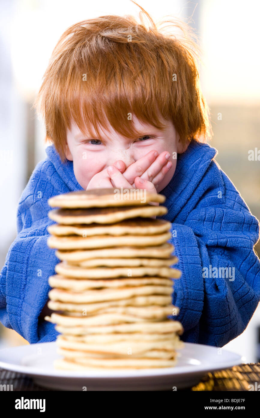 Child Eating Pancakes