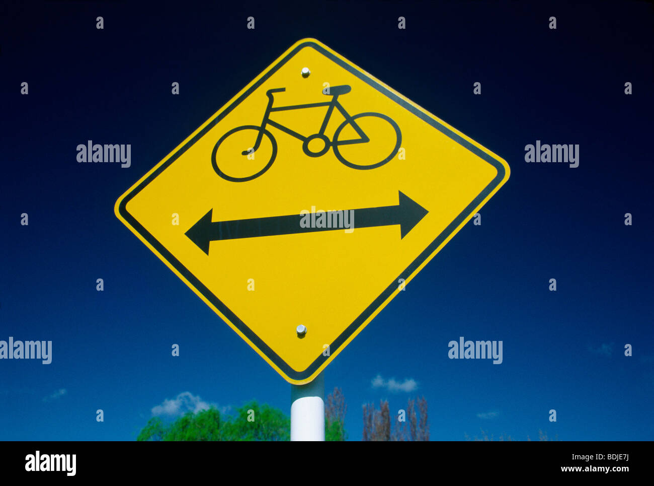Bicycle Path Sign Stock Photo - Alamy