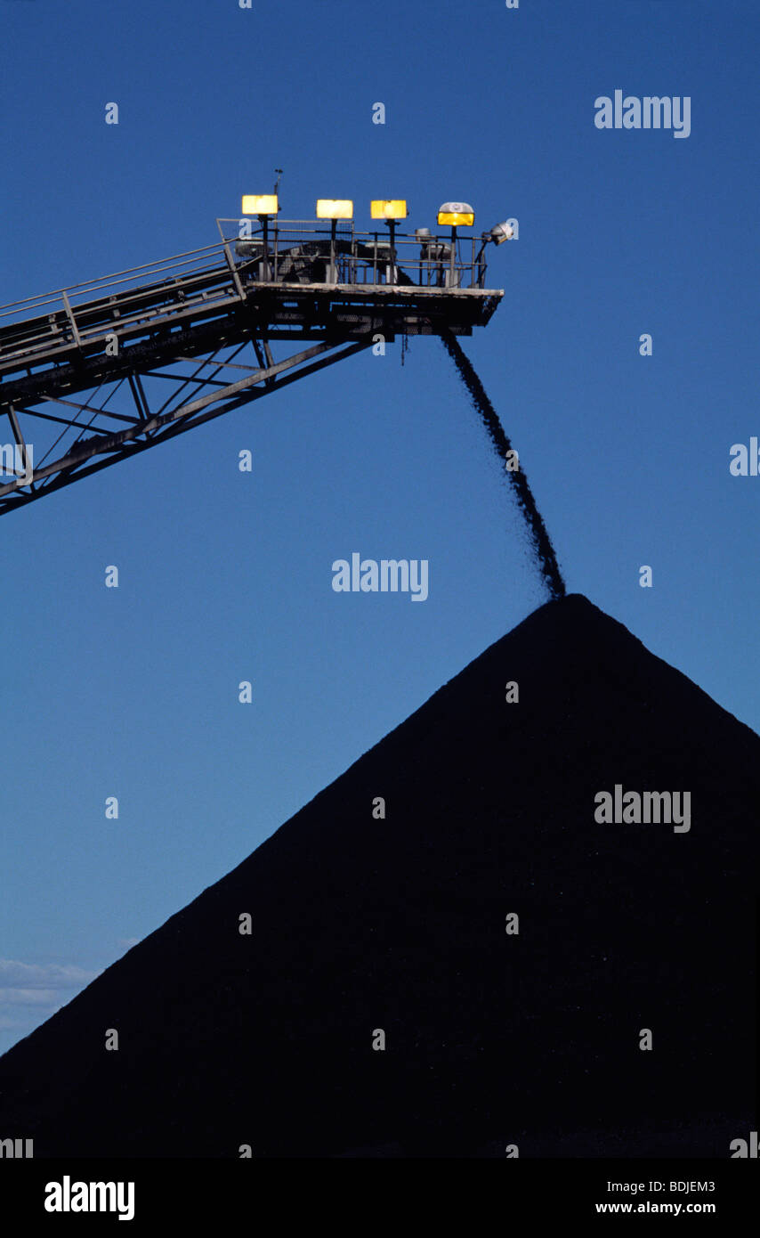 Black Coal Mining, Stockpiling Coal Stock Photo - Alamy