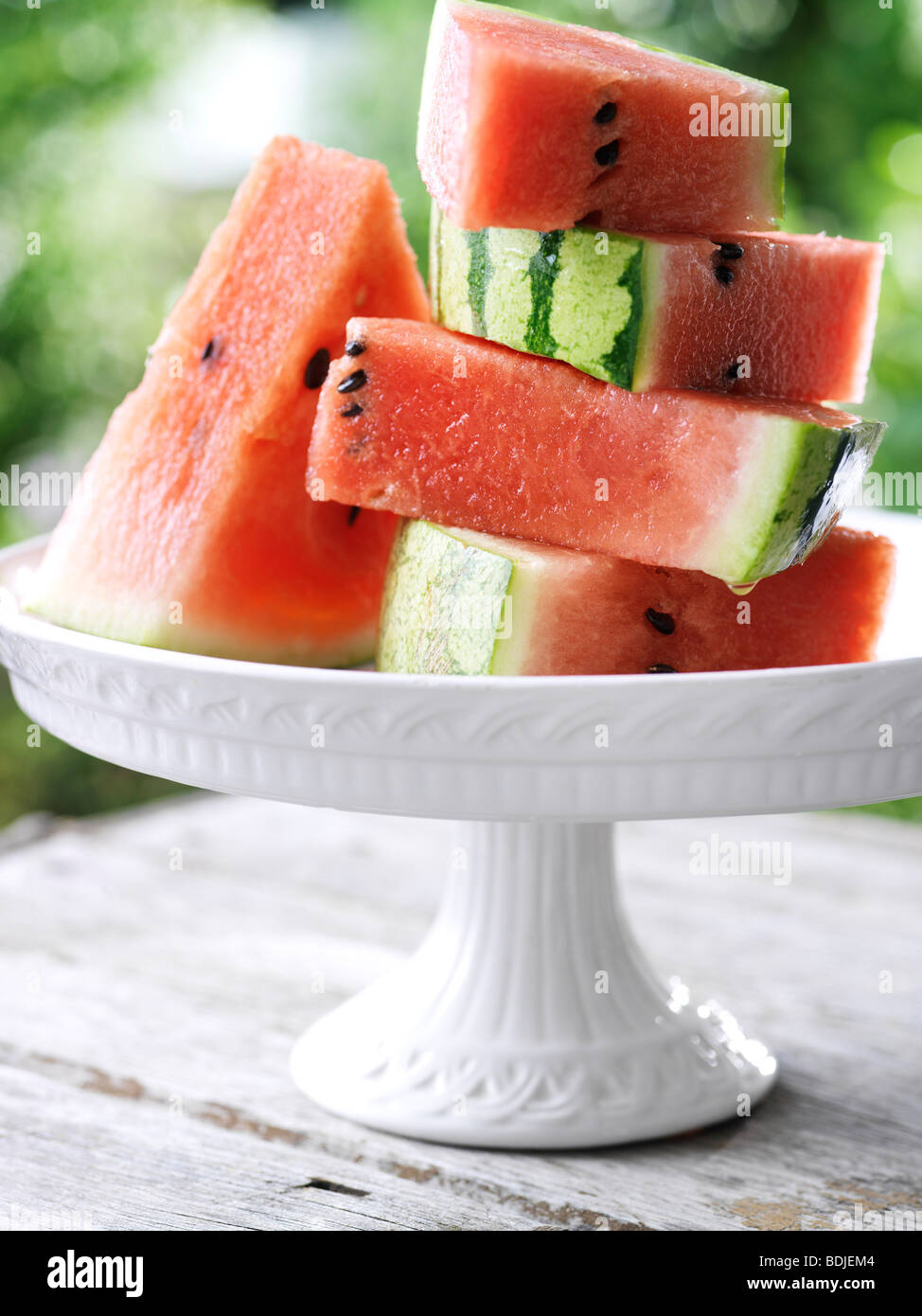 Watermelon Slices on Tray Stock Photo - Alamy