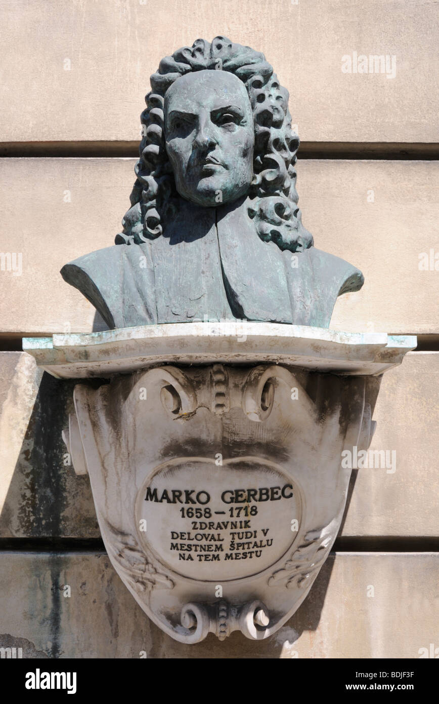 Ljubljana, Slovenia. Bust of Marko Gerbec (Marcus Gerbezius - Slovenian ...