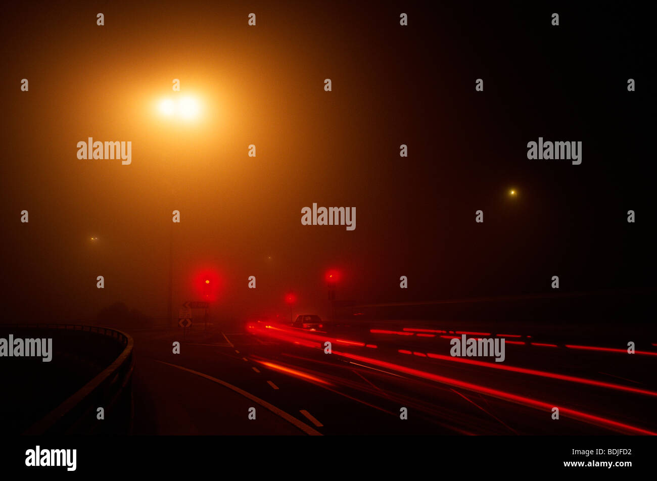 Traffic on Freeway at Night Stock Photo - Alamy
