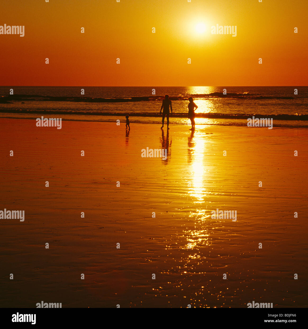 People on Beach, Seascape Sunset Stock Photo - Alamy