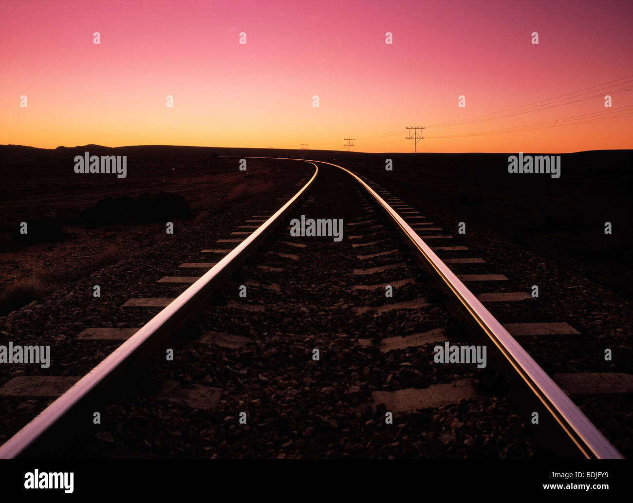 Railway Lines, Sunset Stock Photo - Alamy