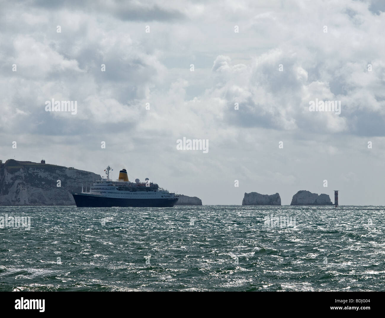 Cruise ship Saga Rose passing the Needles Isle of Wight en route to ...