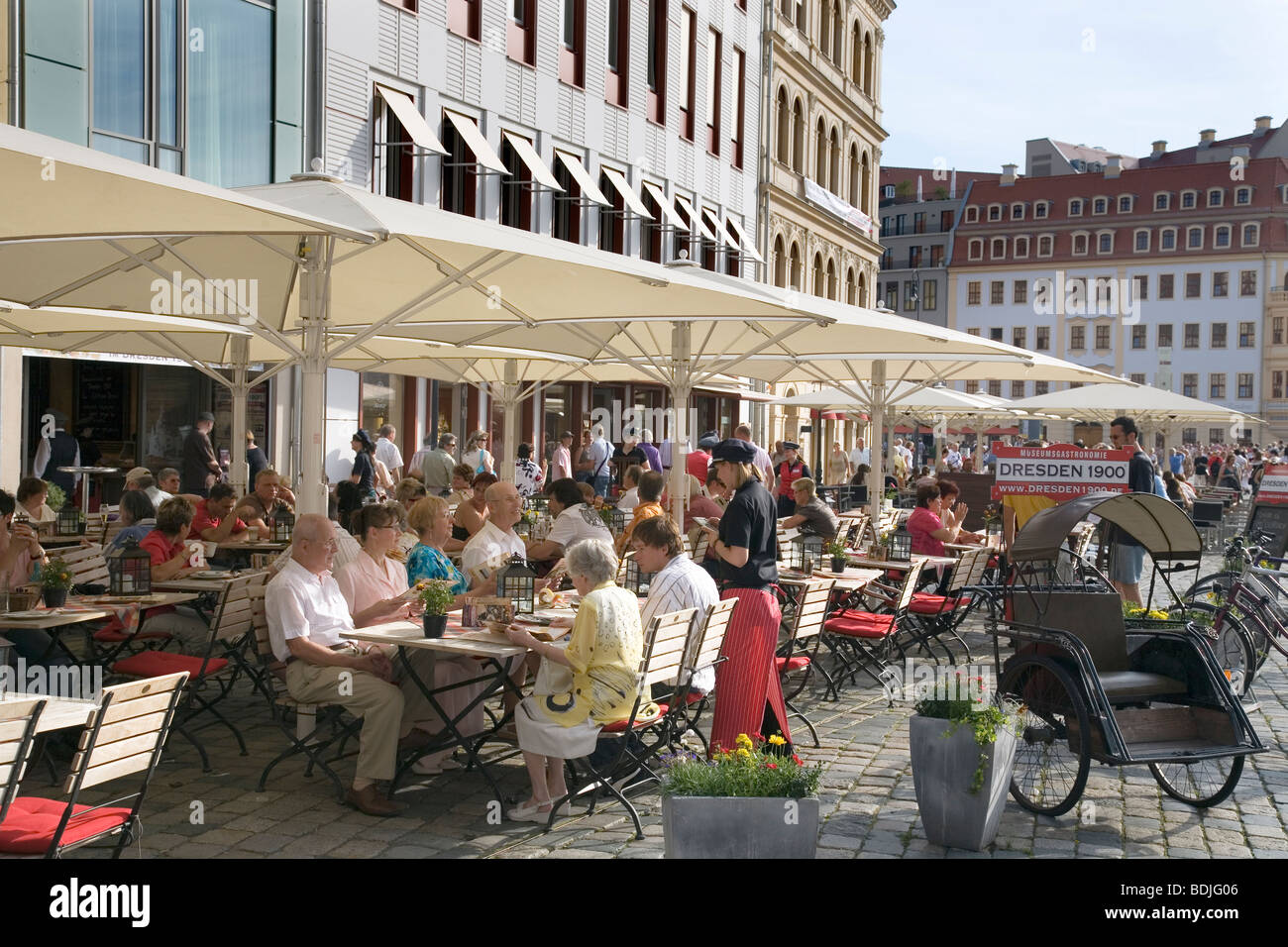 Dresden 1900 restaurant on Neumarkt, Dresden, Saxony, Germany Stock ...
