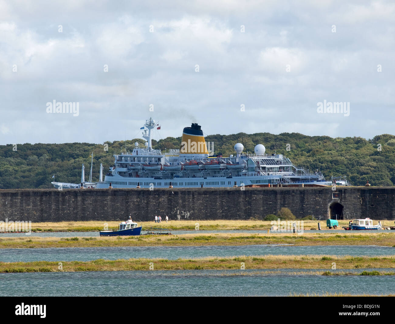 Cruise ship Saga Rose passing Hurst Castle Hampshire England UK via the ...