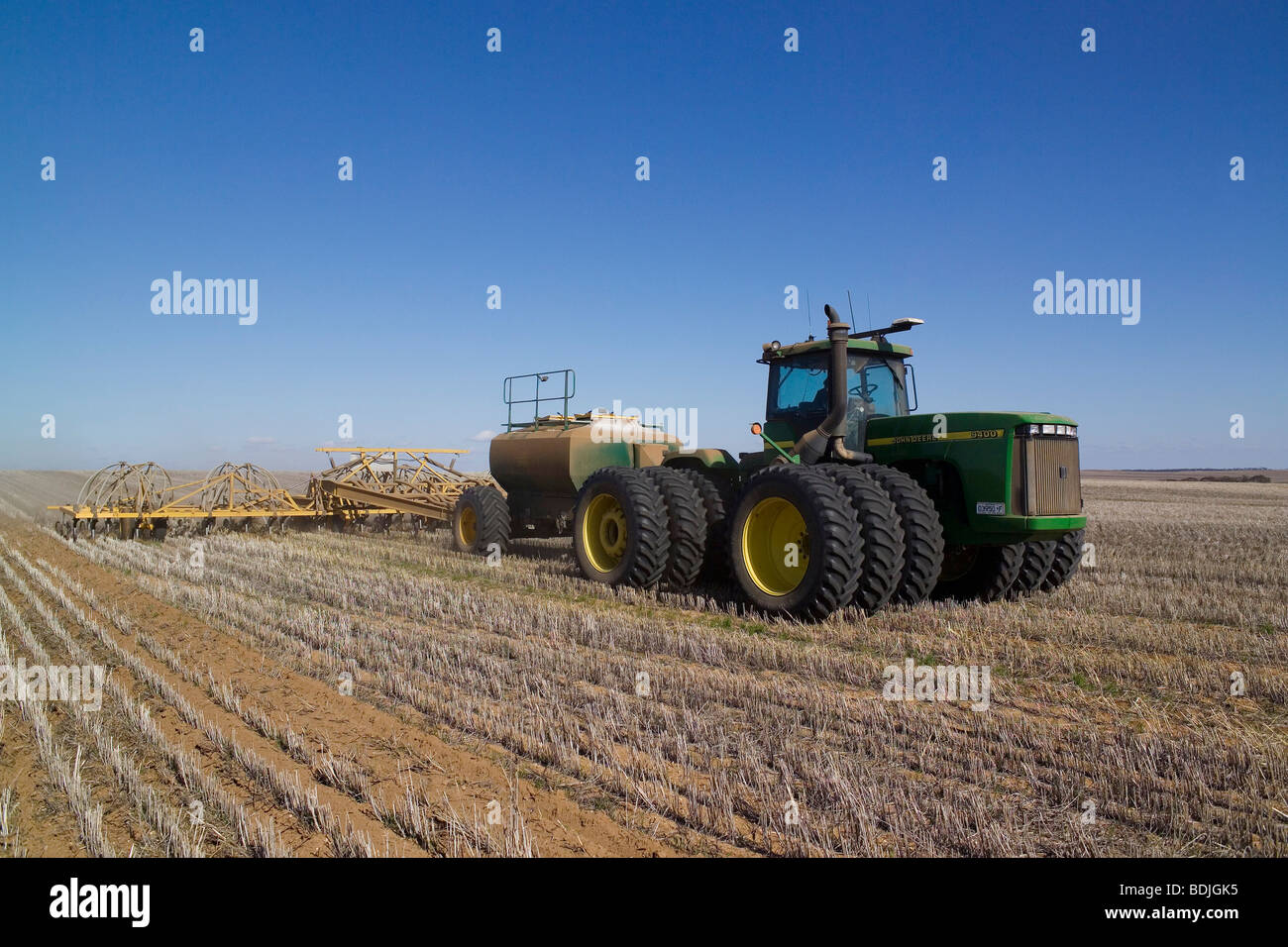 Wheat Sowing, Tractor Pulling Seed Drill, Australia Stock Photo - Alamy
