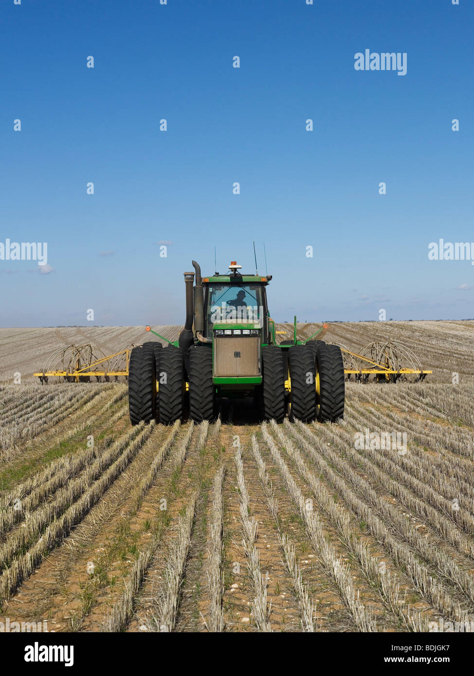 Wheat Sowing, Tractor Pulling Seed Drill, Australia Stock Photo - Alamy