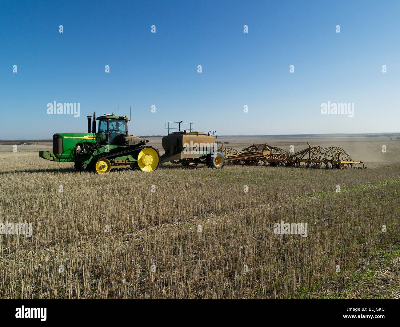 Wheat Sowing, Tractor Pulling Seed Drill, Australia Stock Photo - Alamy