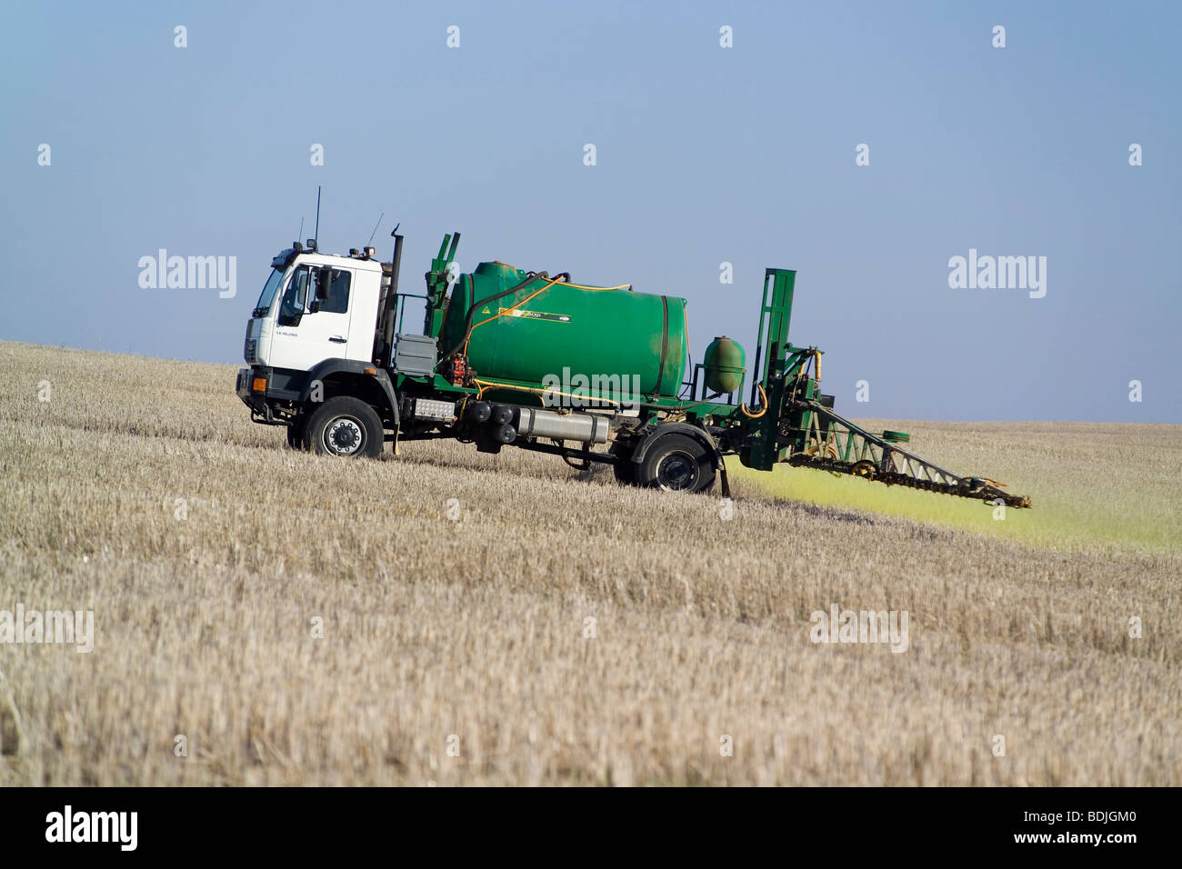 Truck Spraying Stubble Prior to Sowing Wheat Crop, Australia Stock ...