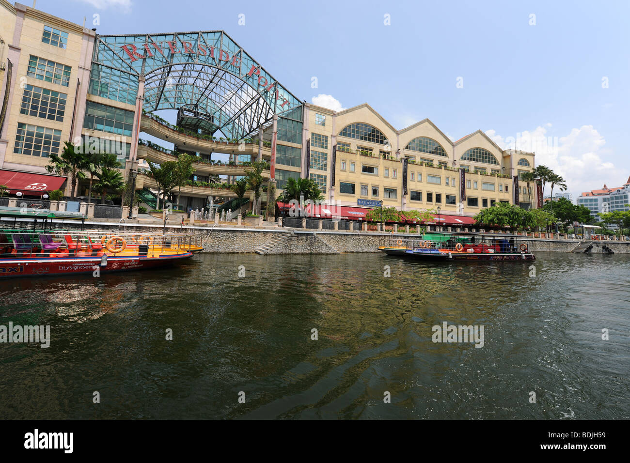 Riverside Point, Clarke Quay, Singapore River, Singapore Stock Photo ...