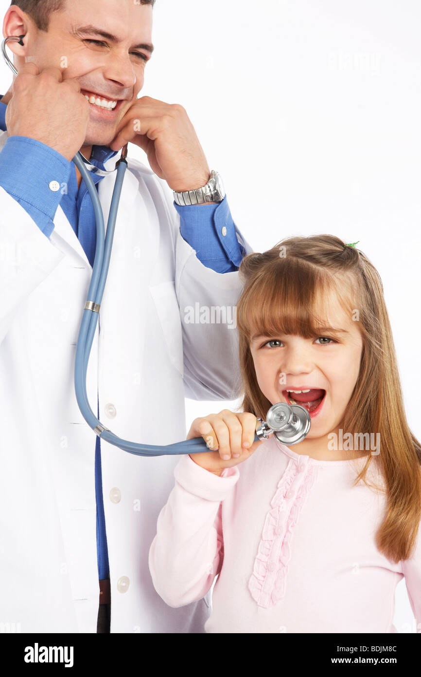 Portrait of Girl and Doctor Stock Photo - Alamy