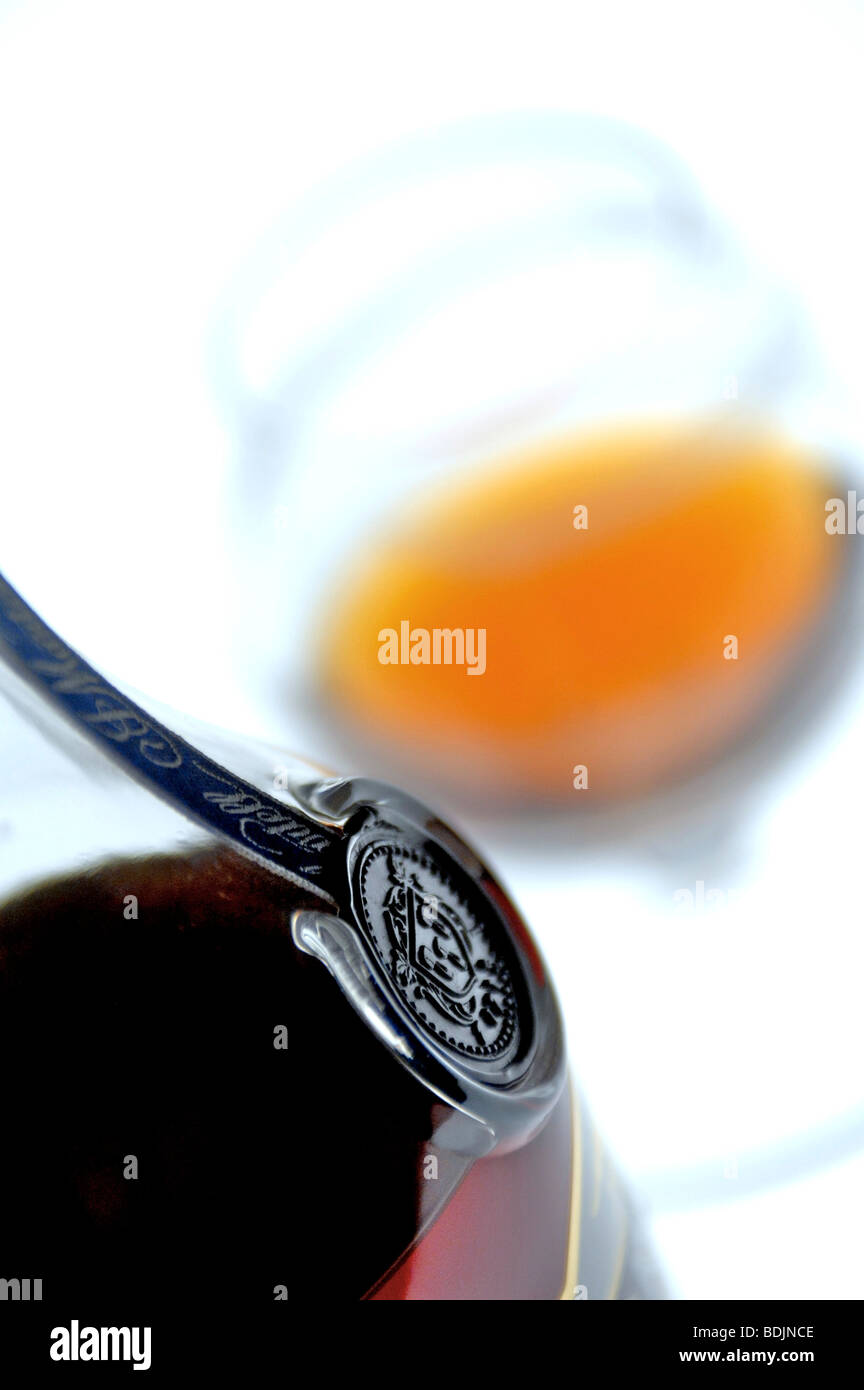 Bottle and Glass of Martell Cognac Stock Photo - Alamy