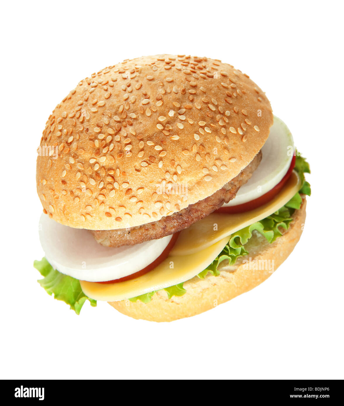 Hamburger. Fast food it is isolated on a white background Stock Photo ...