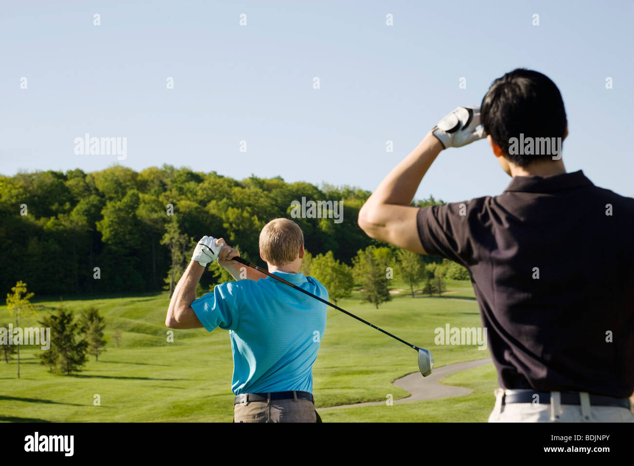 Men Playing Golf Stock Photo - Alamy
