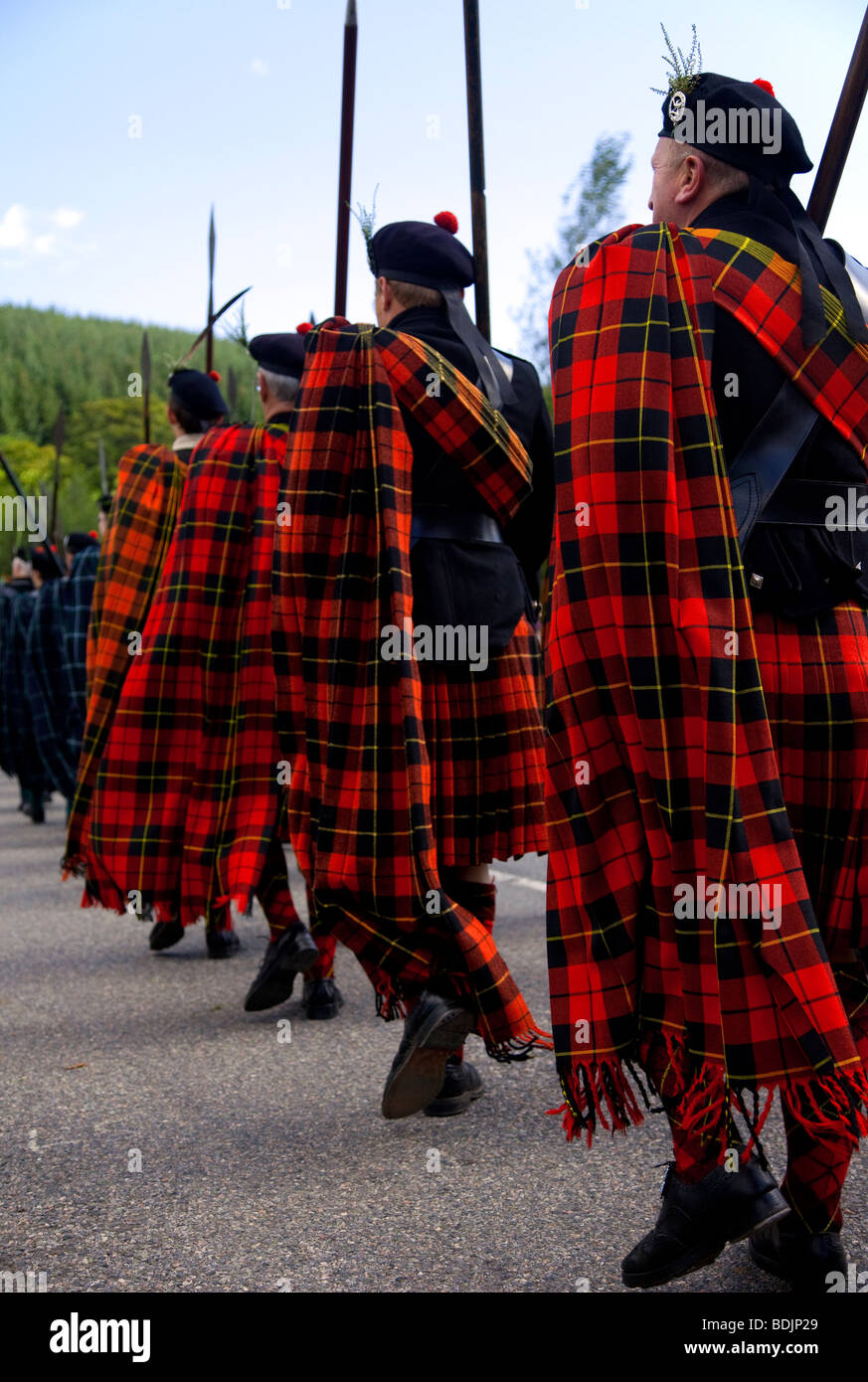 Lonach highlanders Unique march of the Red Tartan plaid wearing ...