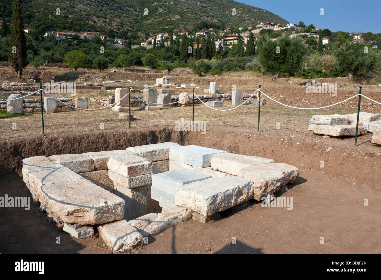 The remains of the treasury house at Messene. See description for more ...