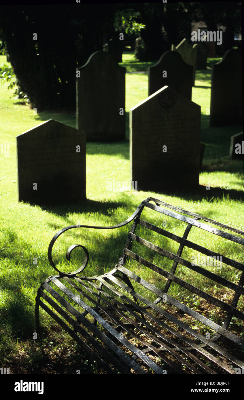 Old Metal Bench In Churchyard In Grasmere Stock Photo - Alamy