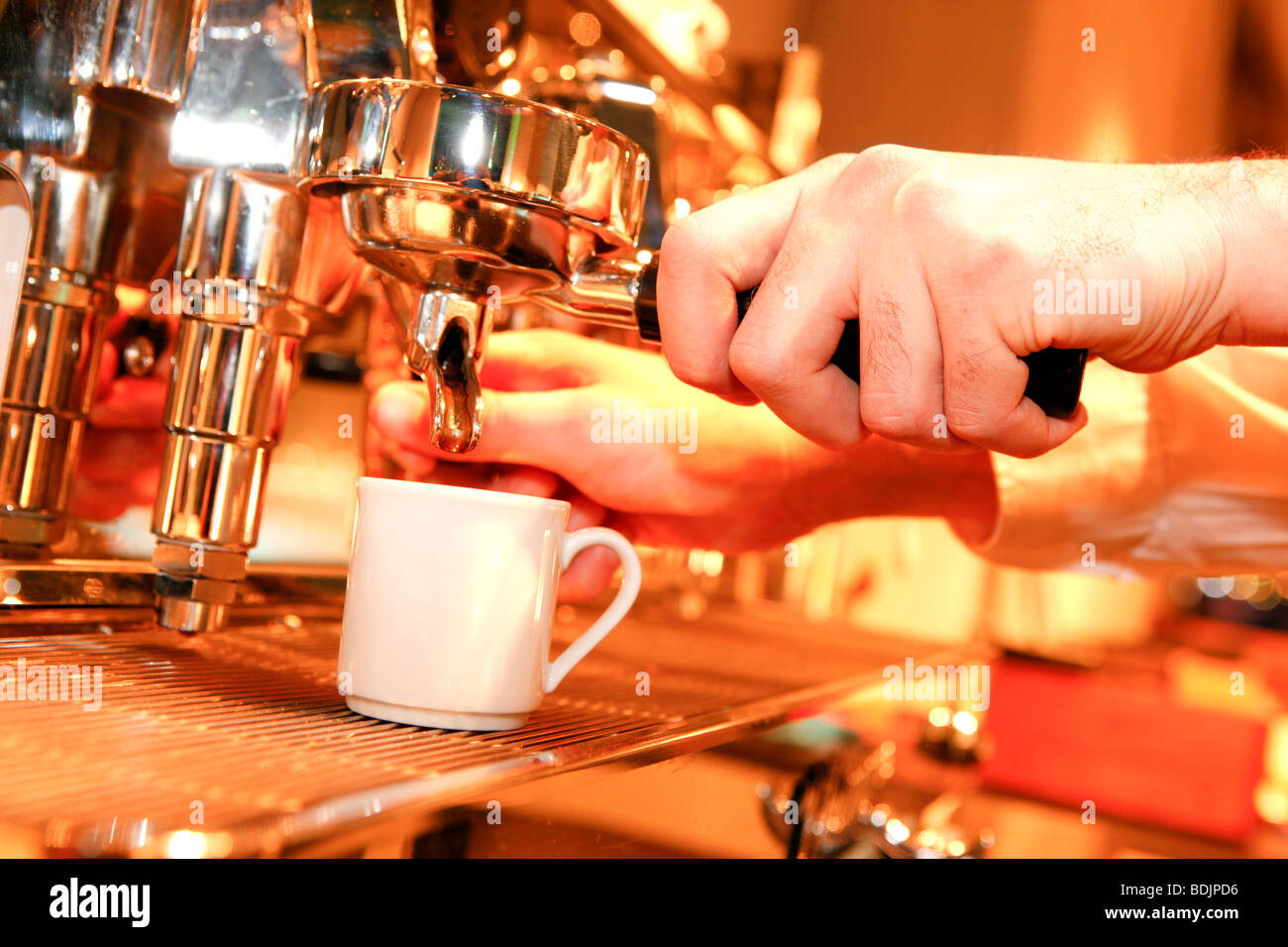 Man Making Coffee Stock Photo - Alamy