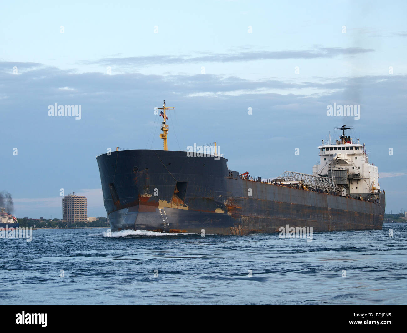 Lake Freighter heading up the Saint Clair River towards Lake Huron ...