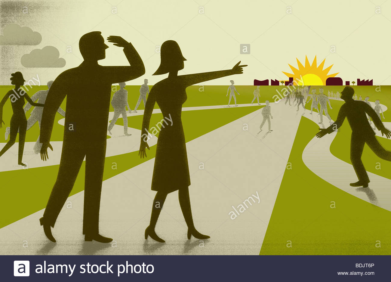 Illustrations Of People Walking Stock Photos & Illustrations Of People ...