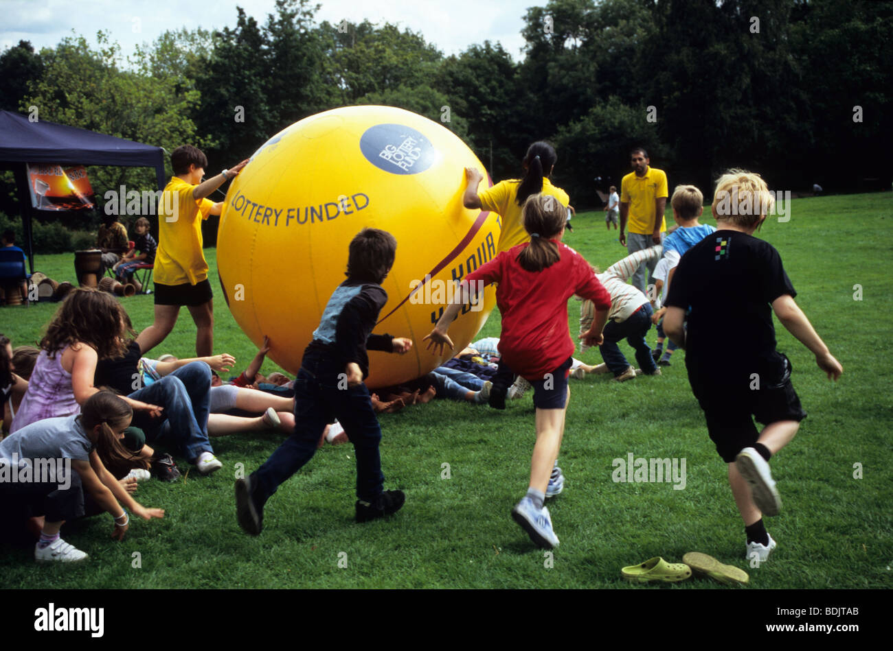 Children Enjoying A Local Authority Organised Fun Day In Sandbach ...