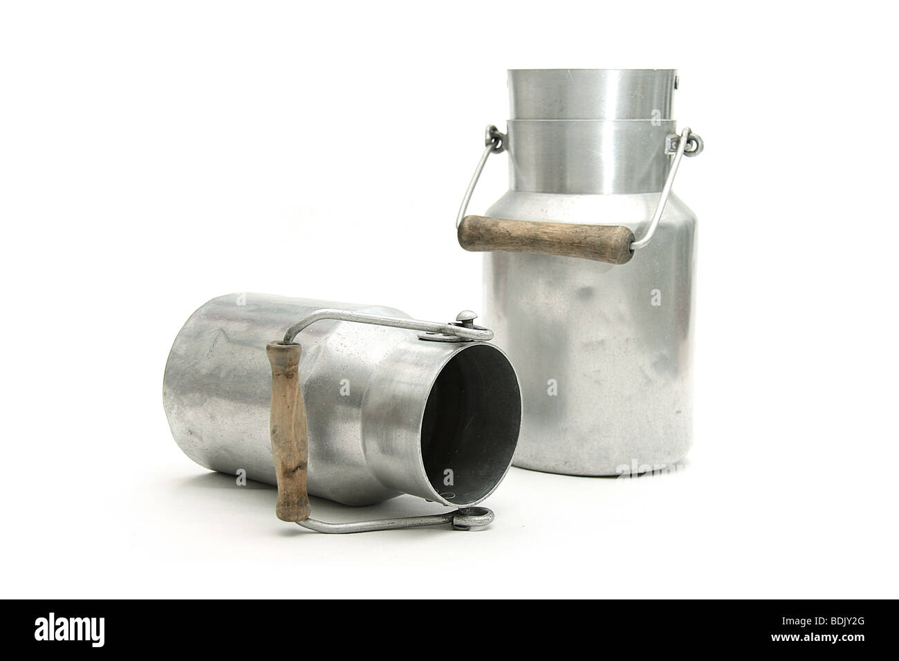old vintage metallic vintage milk jar Stock Photo - Alamy