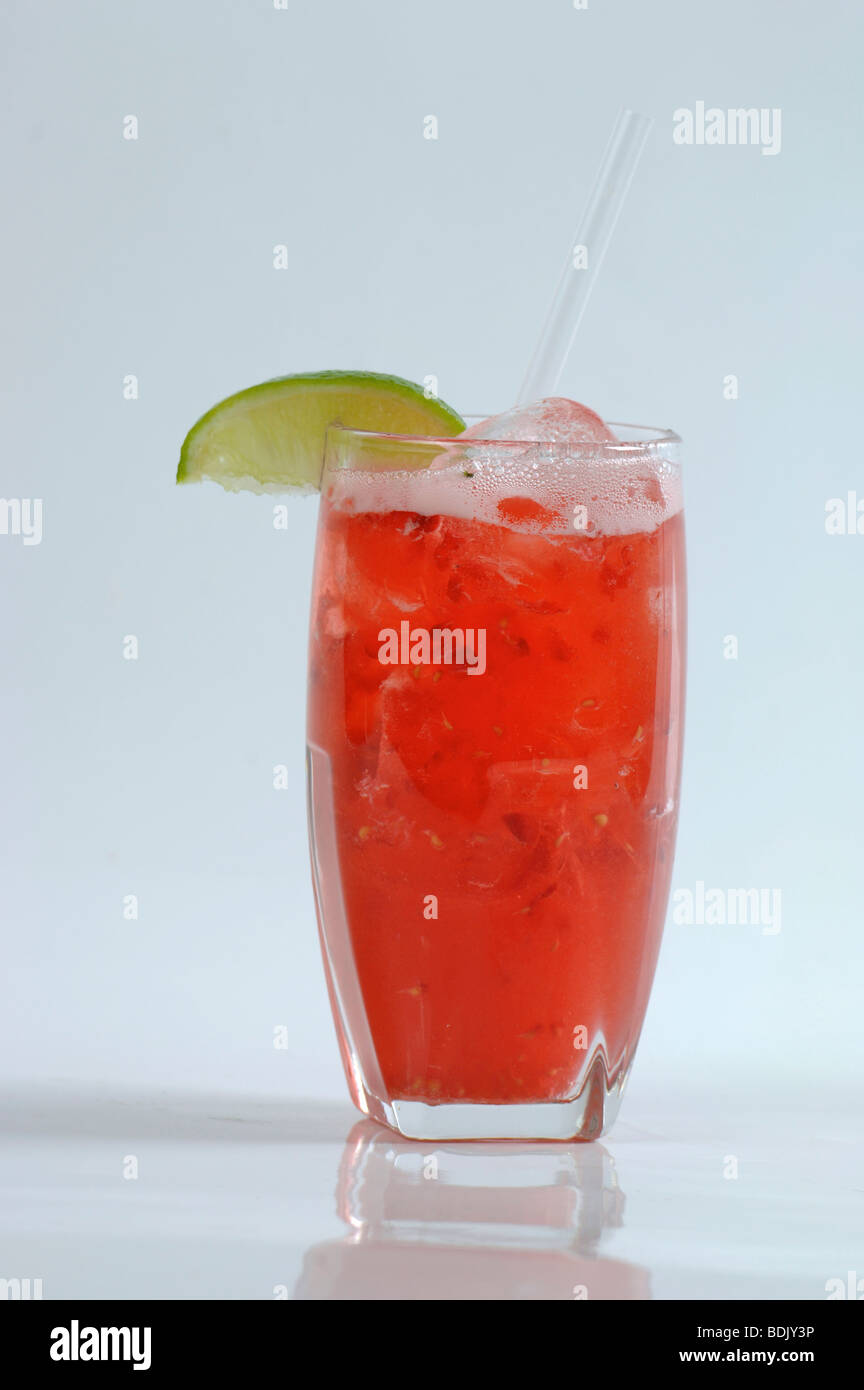 Red fruit cocktail Stock Photo - Alamy