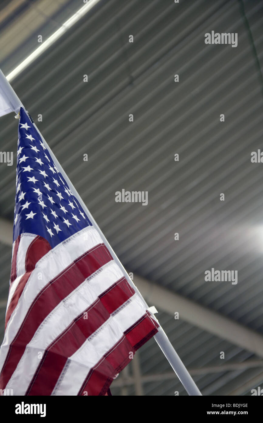 american flag inside conference exhibition centre Stock Photo - Alamy
