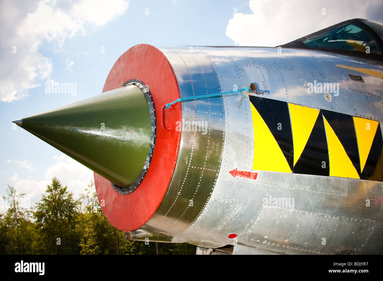 Royal Air Force Lightning Nose cone against blue sky background Stock ...