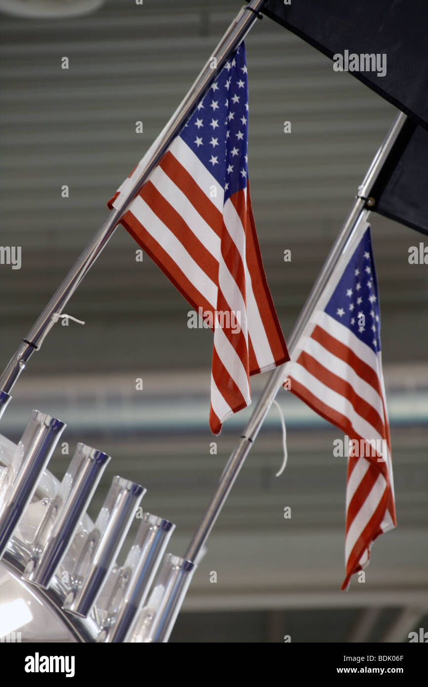 american flag inside conference exhibition centre Stock Photo - Alamy