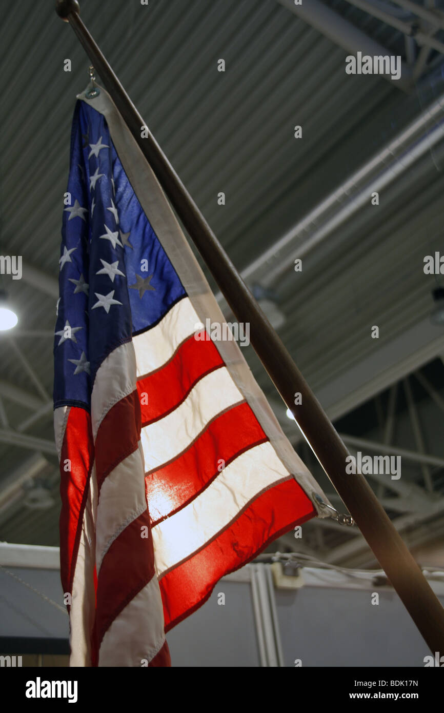 american flag inside conference exhibition centre Stock Photo - Alamy