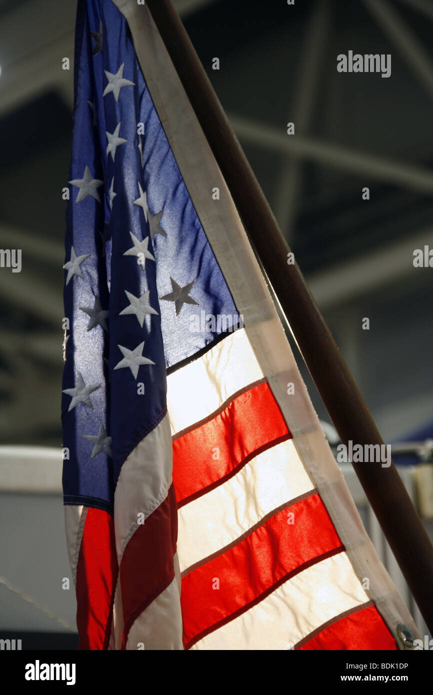 american flag inside conference exhibition centre Stock Photo - Alamy