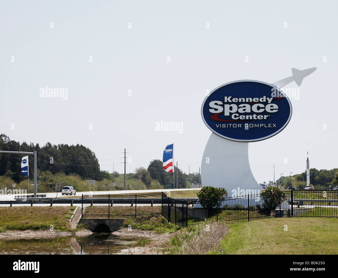 Kennedy Space center sign NASA Stock Photo - Alamy