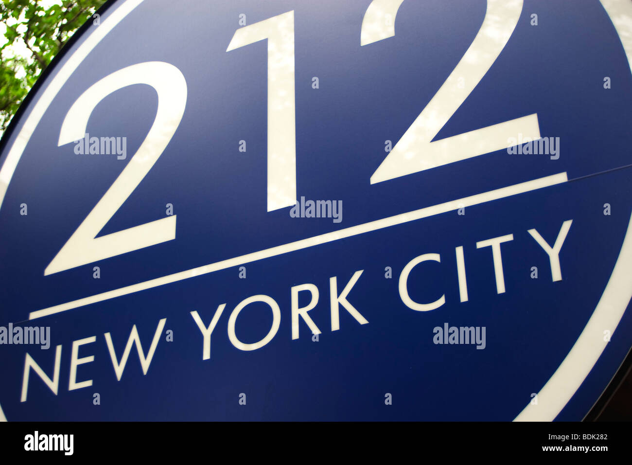 Sign reads 212. Named after New York City's most famous zip code Stock ...