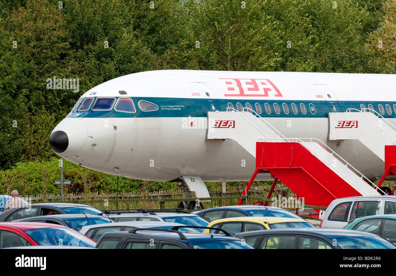 Hawker-Siddeley Trident 3B G-AWZK in the livery of BEA on static ...