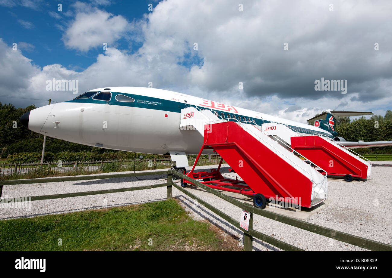 Hawker-Siddeley Trident 3B G-AWZK in the livery of BEA on static ...