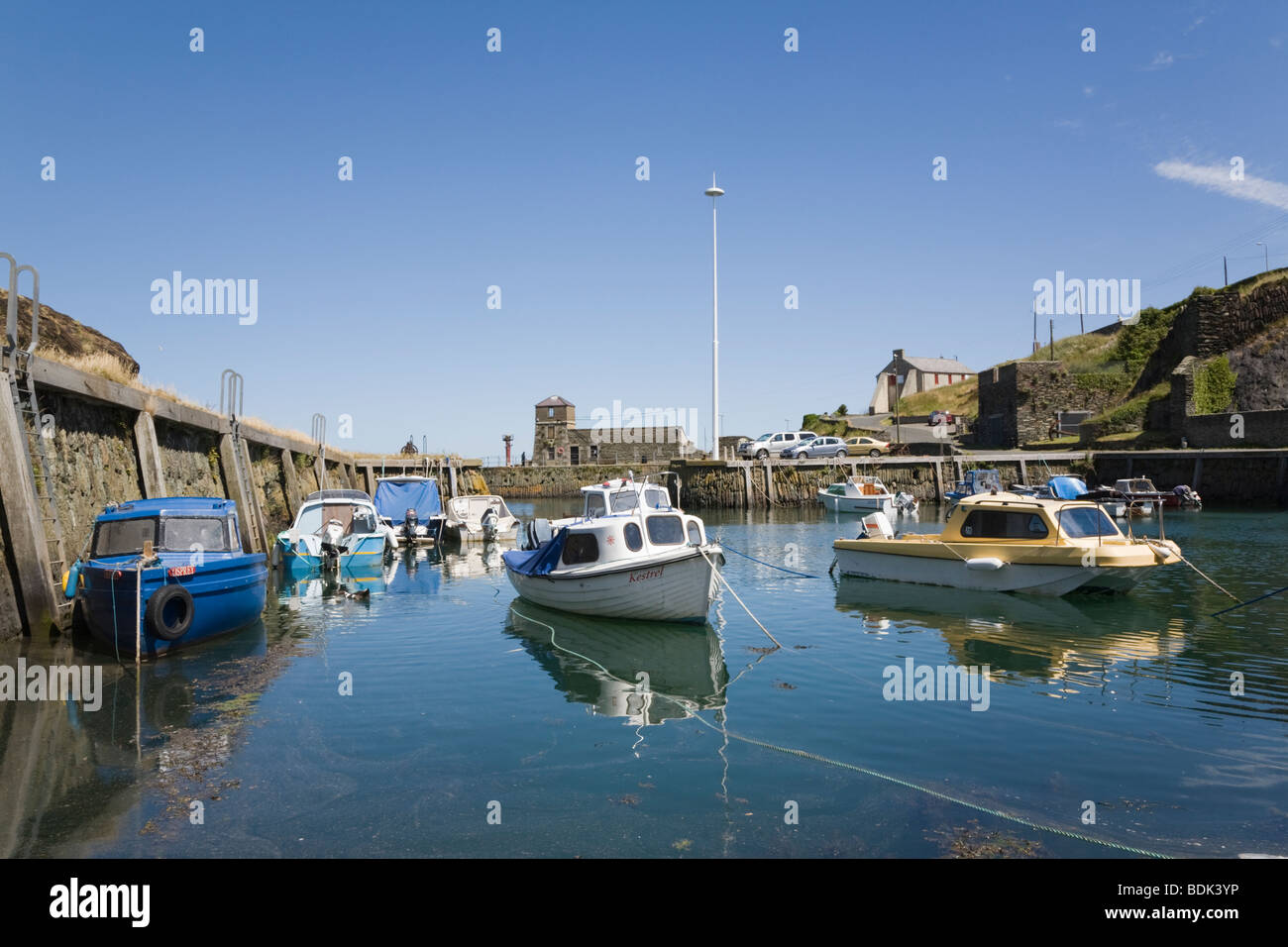 Amlwch Isle of Anglesey North Wales UK Europe. Moored boats in the old ...