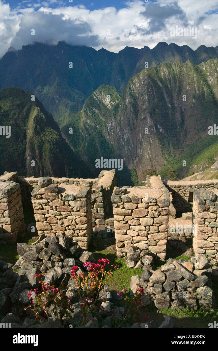 Ancient ruins of Machu Picchu in the Andes Mountain, Peru Stock Photo ...