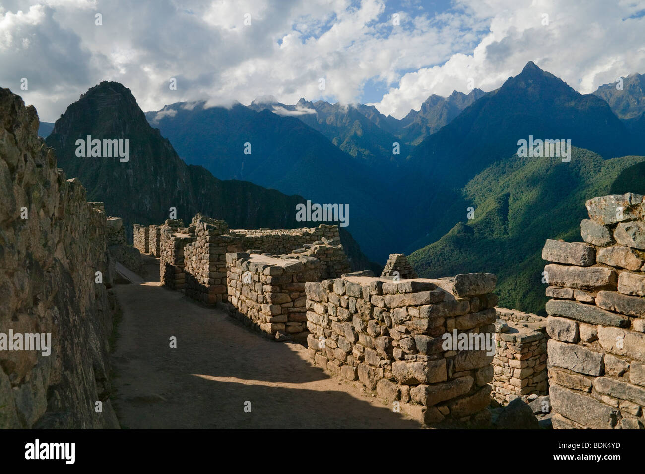 Ancient ruins of Machu Picchu in the Andes Mountain, Peru Stock Photo ...