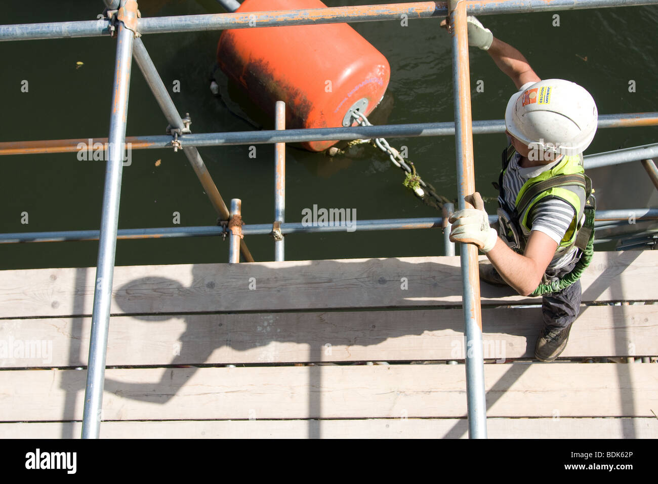 building scaffold scaffolding site construction rig workers Stock Photo ...