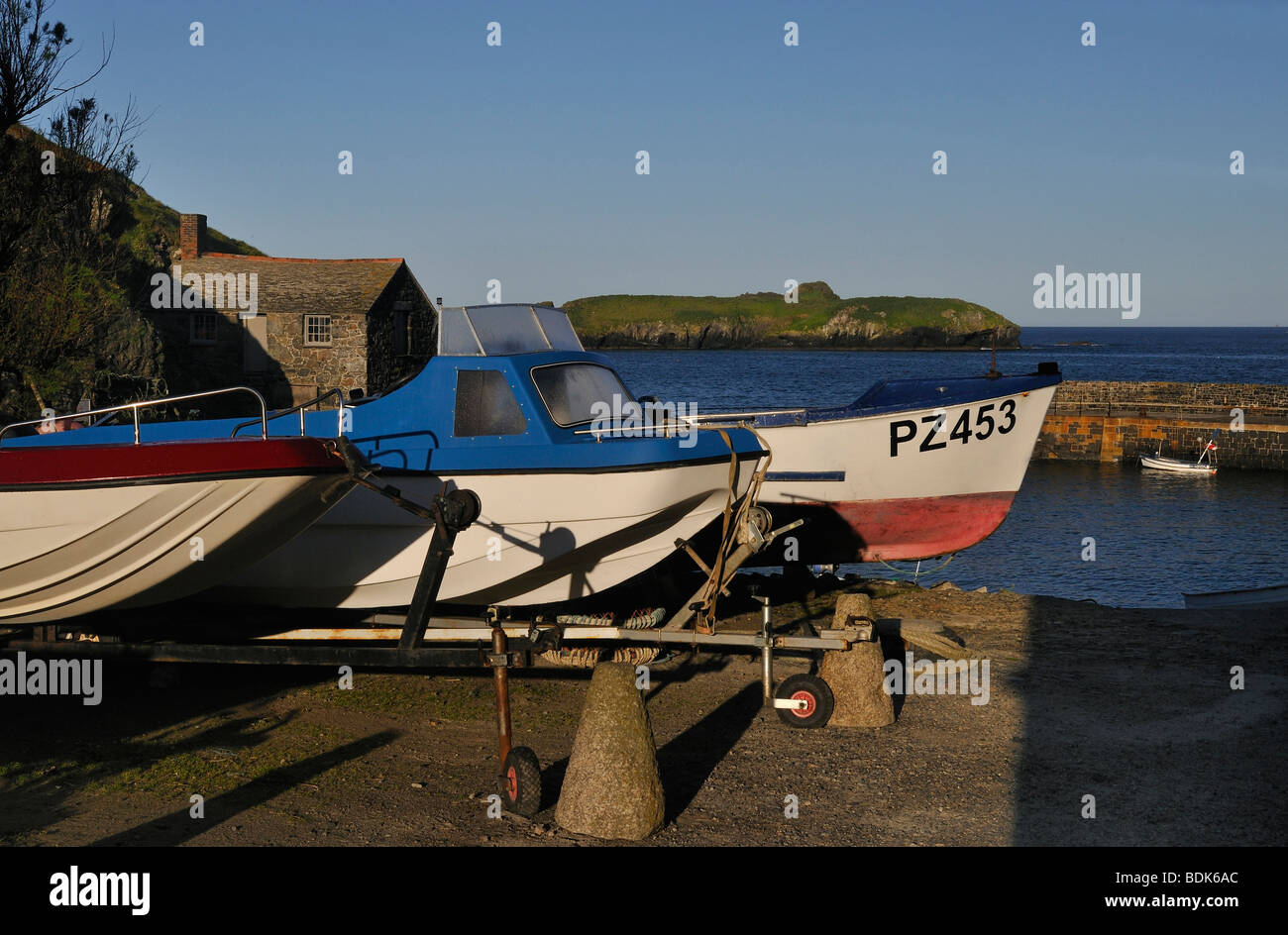 Fishing Boats in Mullion Cove, Lizard, Cornwall Stock Photo - Alamy