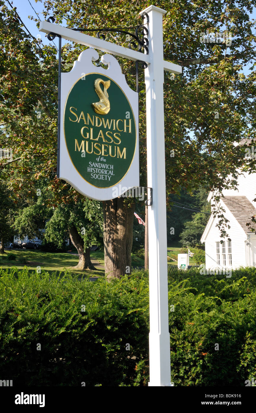 Sandwich Glass Museum sign on Cape Cod Stock Photo - Alamy