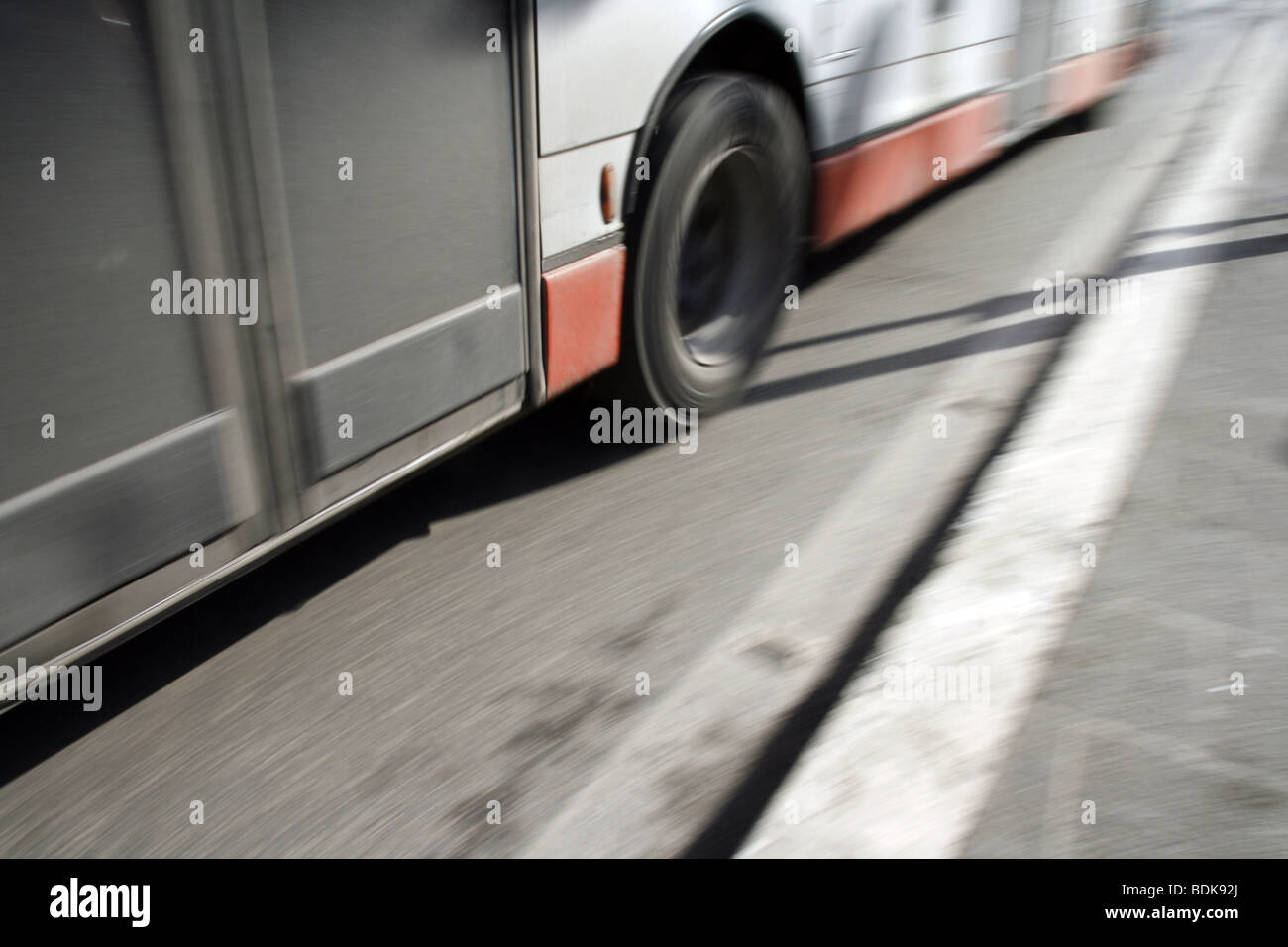detail of fast moving bus in street Stock Photo - Alamy