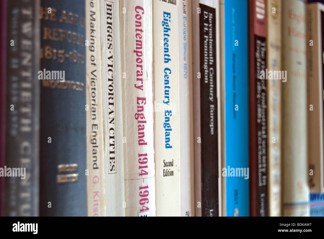 row of history books, their subject matter covering england and europe ...