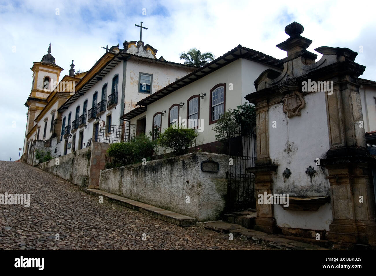 Streets with colonial portuguese buildings, historical world heritage ...