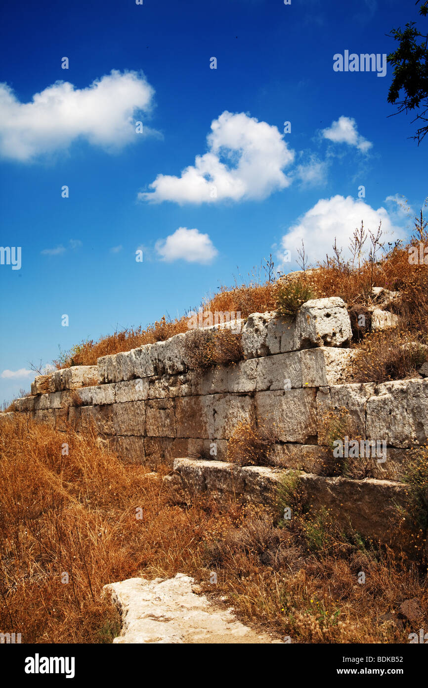 Leontinoi, greek walls Stock Photo - Alamy