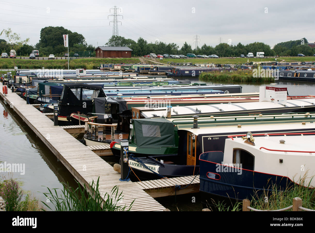 canal boat berths at Mercia marina Stock Photo - Alamy